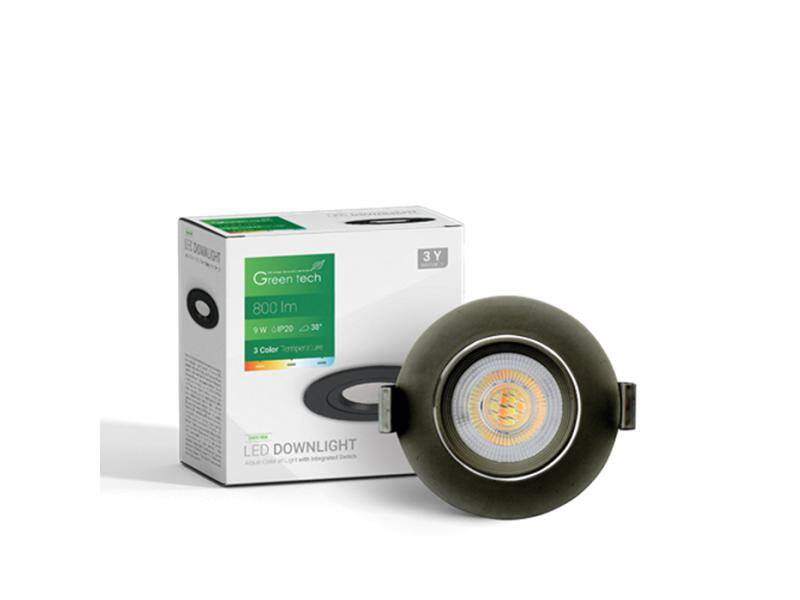UNUTRAŠNJA RASVETA GREENTECH LED spot 9W 800lm 3CCT (DWX-9BK) | Lirs
